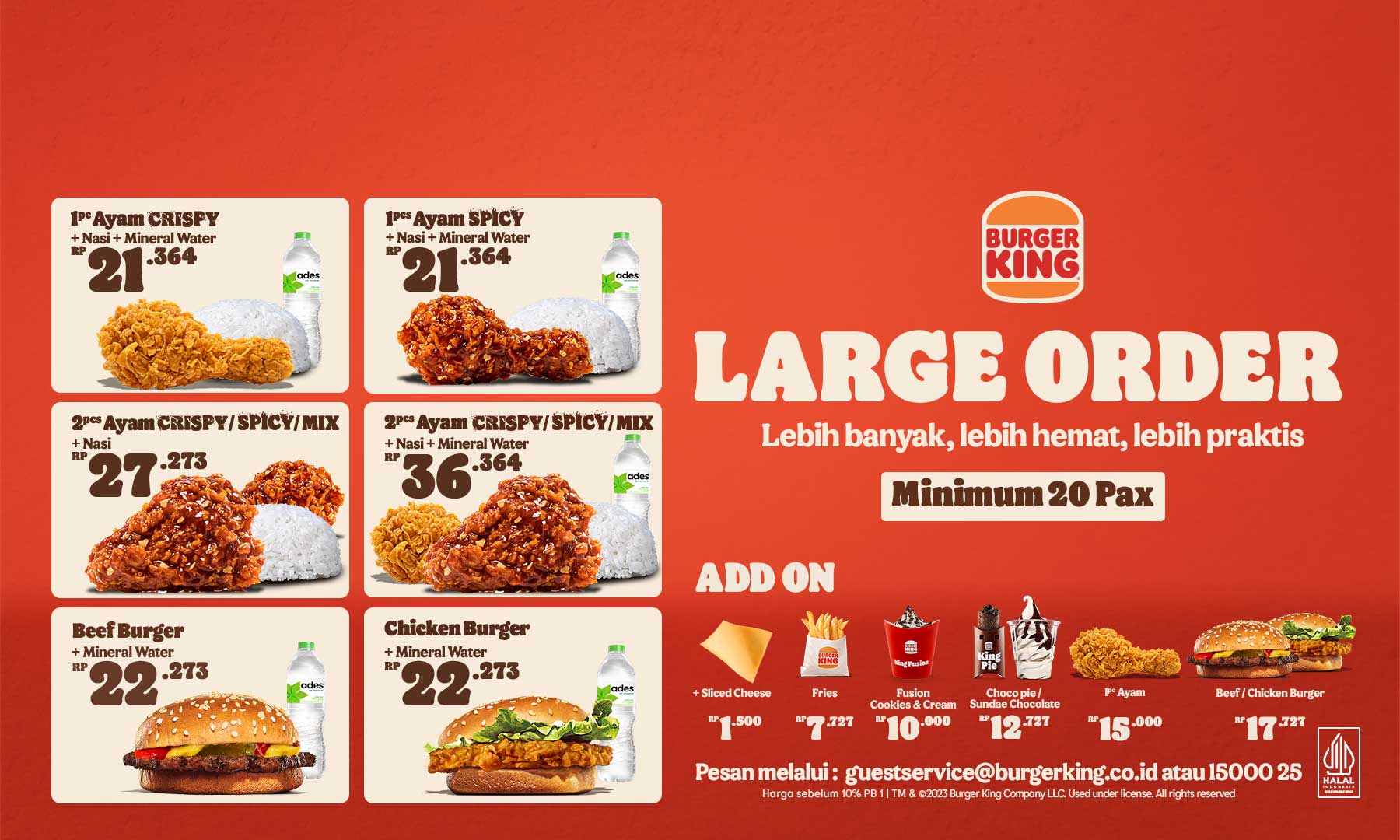 Exclusive Large Orders - Burger King